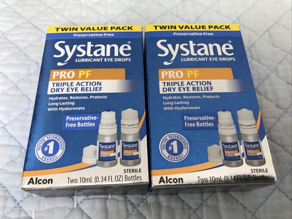 2x systane lubricant eye drops Pro Pf Triple Action Dry Eye Relief Exp ...