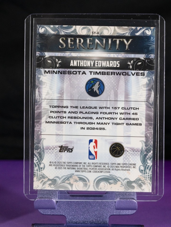 2025-26 Topps Chrome Anthony Edwards Serenity #SY-4 Timberwolves | eBay