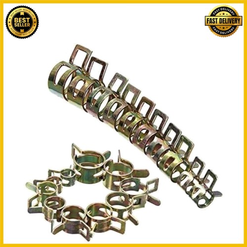 Durable 100 Pcs Zinc-Plated Spring Band Pipe Clamps for Automotive ...