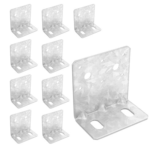 10 PCS 6x6 Post Base Bracket L Right Angle Hot-Dip Galvanized 11 Gauge ...