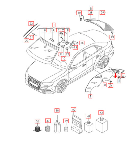 NEW AUDI A3 8V REAR LEFT WINDOW QUARTER GLASS 8V5845299J NVB 2015OEM NO ...