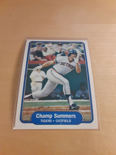 1982 Fleer #282 CHAMP SUMMERS Detroit Tigers Baseball Card, Outfield ...