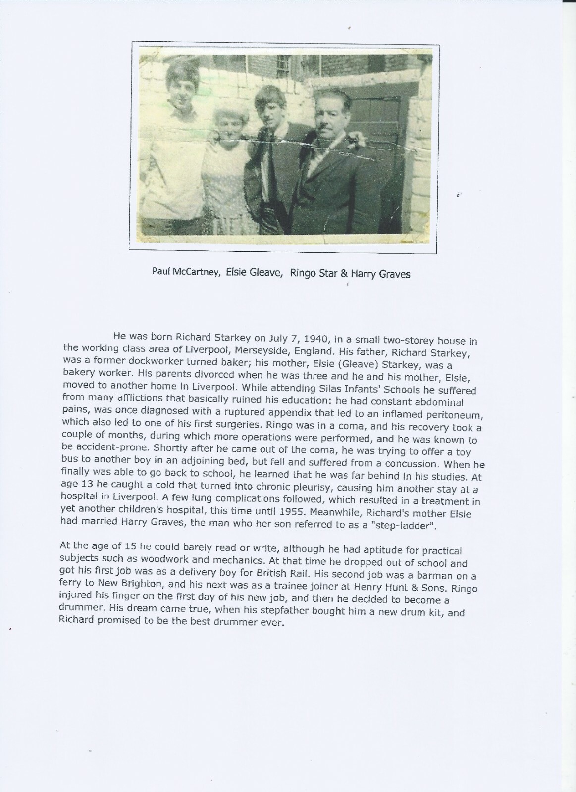 1944 Air Letter By Harry Graves Step Father of Ringo Star from The ...