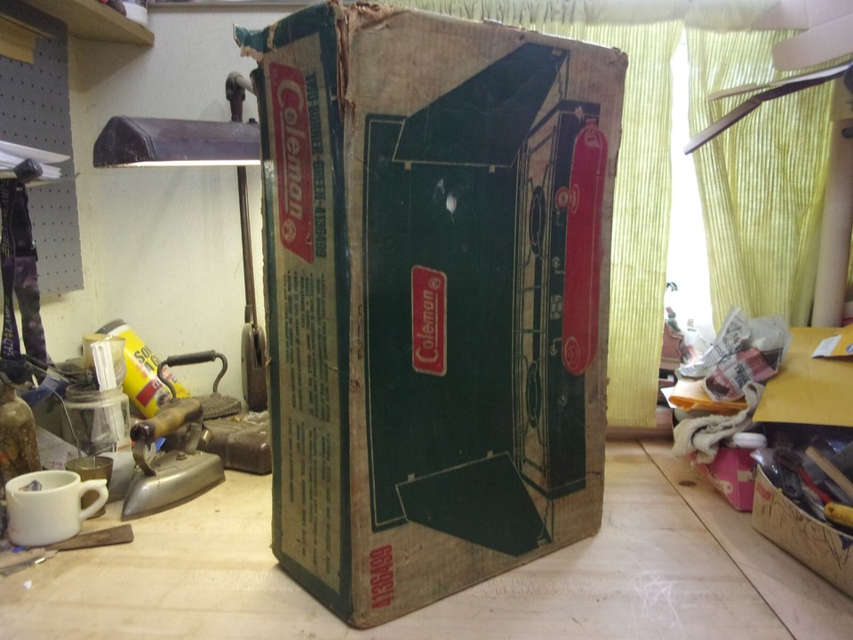 Vintage Coleman 413G 2 Burner Gas Camping Cook Stove W/Box Date 9-1969 ...