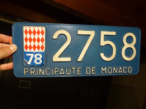 ancienne rare plaque d'immatriculation de voiture MONACO non émaillée ...