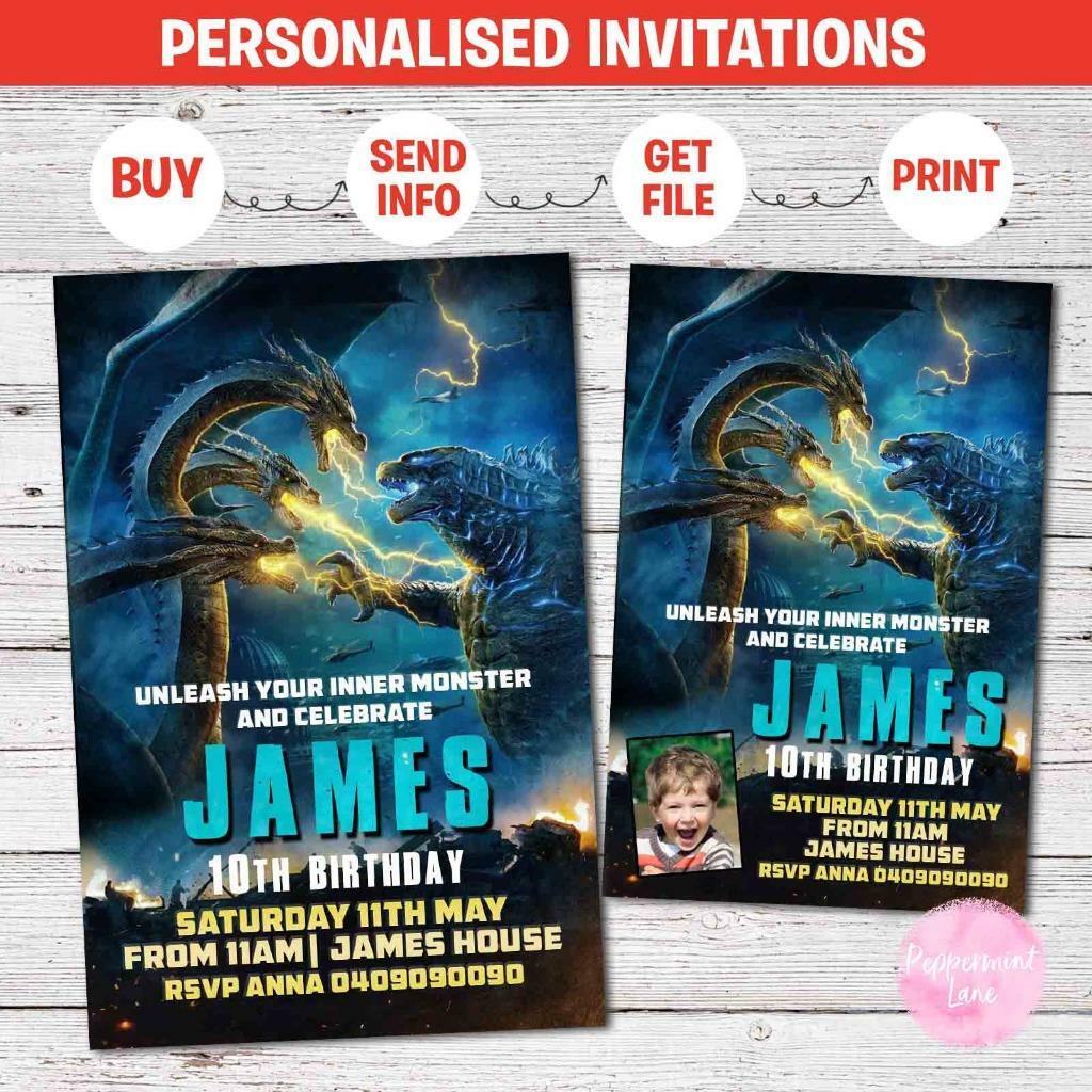 Godzilla Birthday Print Out