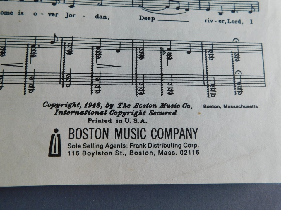 Deep River (Spiritual) - 2 part Voices w/ Piano accomp - 1948 sheet ...