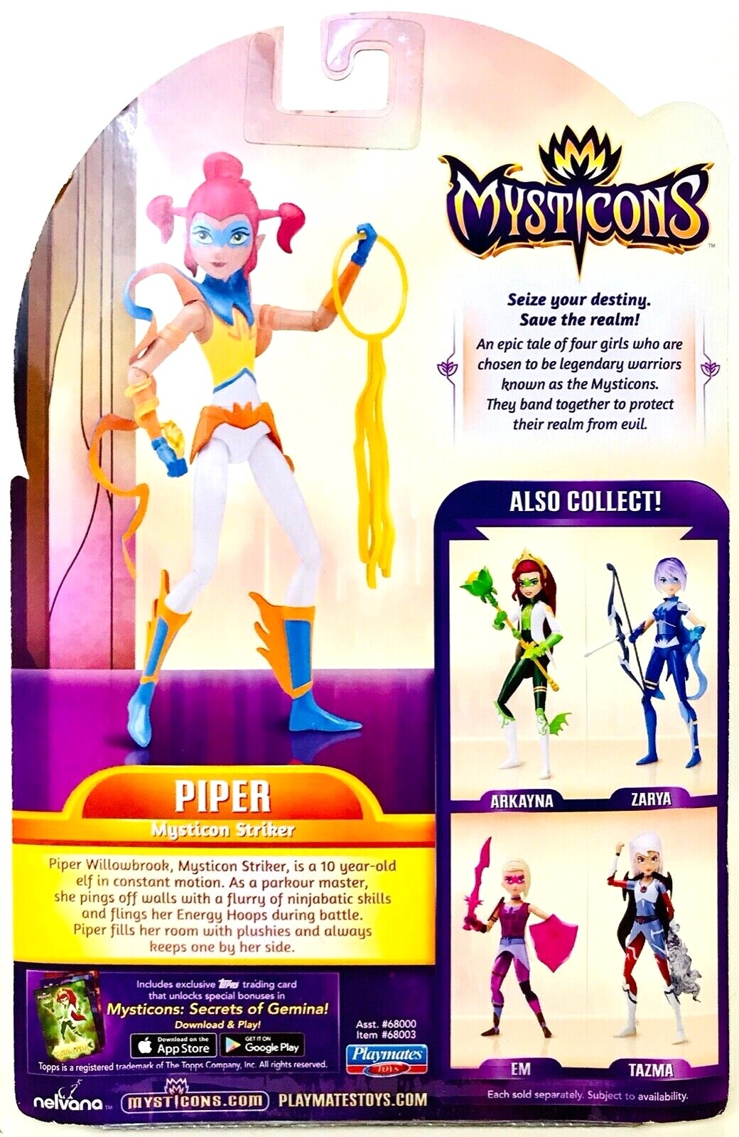 Playmates Toys Nickelodeon Mysticons Piper Mysticon Striker & Topps ...