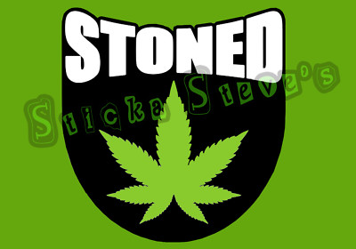 420 Stoned Weed Green Cannabis Leaf High Times Kush Vinyl Sticker Decal ...