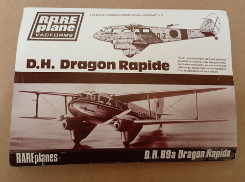 Rare Plane vacform 1:72 scale plastic kit D.H 89a Dragon Rapide ...