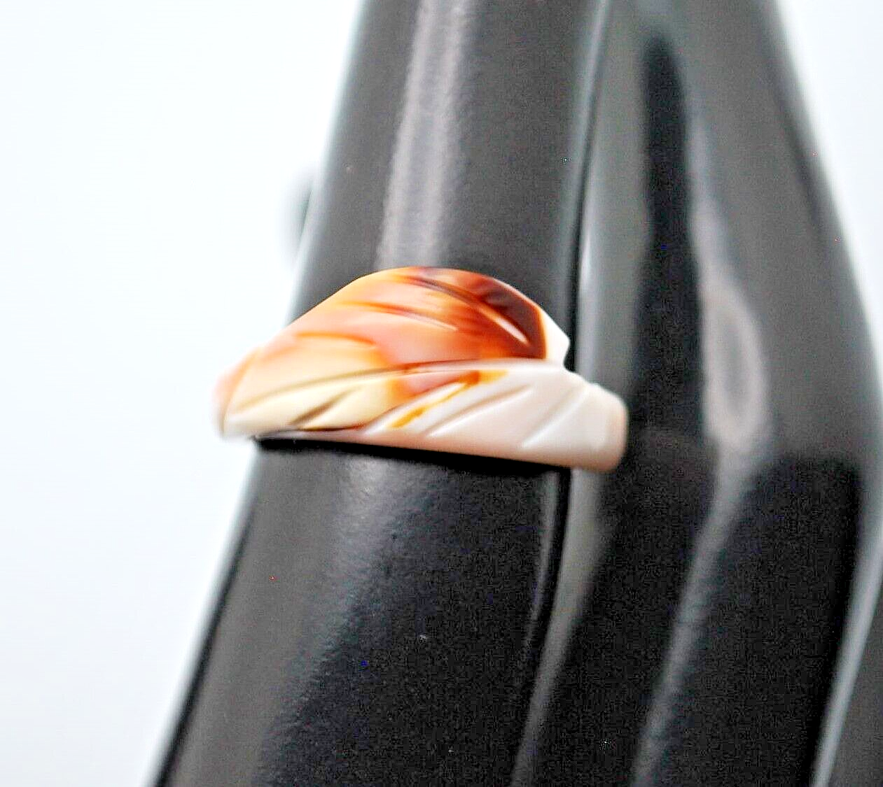 Beautiful RARE GENUINE Carved SHELL Ring sz 6.5 | eBay