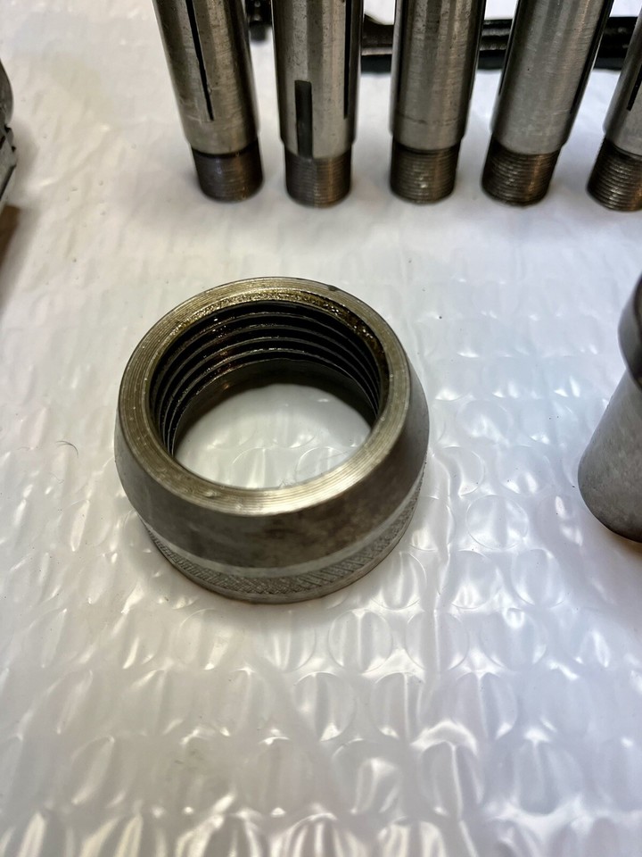 Logan lathe 3AT Collet Set, Adapters, Thread Protecter, Drill Chuck ...