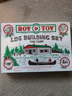 VINTAGE ROY TOY LOG BUILDING SET THE CAMP NO.4 RARE - 92 pieces | eBay