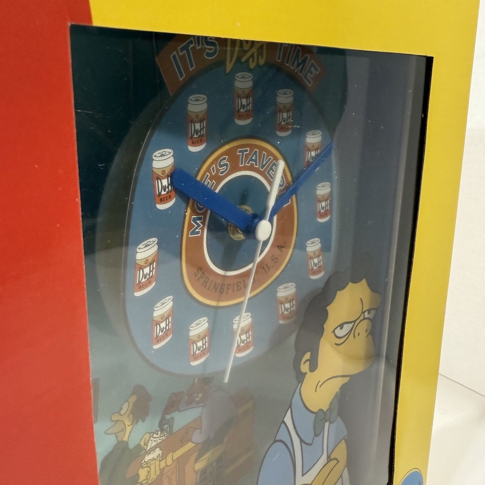 Vintage The Simpsons "It's Duff Time" Moe's Tavern 2003 Boxed Bar Clock ...