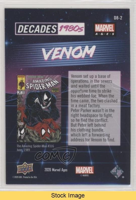 2020 Upper Deck Marvel Ages Decades 1980's Venom #D8-2 READ | eBay