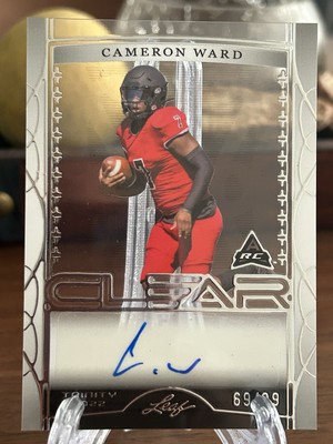 2022 Leaf Trinity Clear Auto #CA-CW1 Cameron “Cam” Ward RC /99 Rookie ...