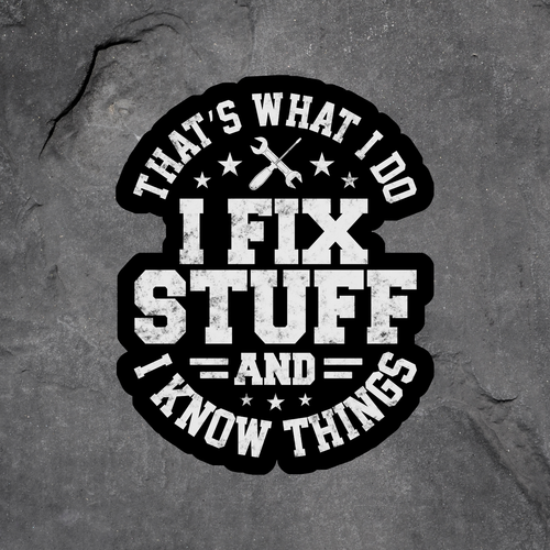 Fix stuff sticker vinyl decal funny handyman tools garage dad mechanic ...
