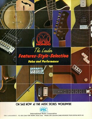 vtg 1980s HONDO II MAGAZINE AD PINUP PAGE Guitar Bass Musical ...