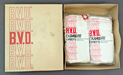 New Vintage 1971 BVD White Cotton Briefs Size 34 USA Box Only | eBay