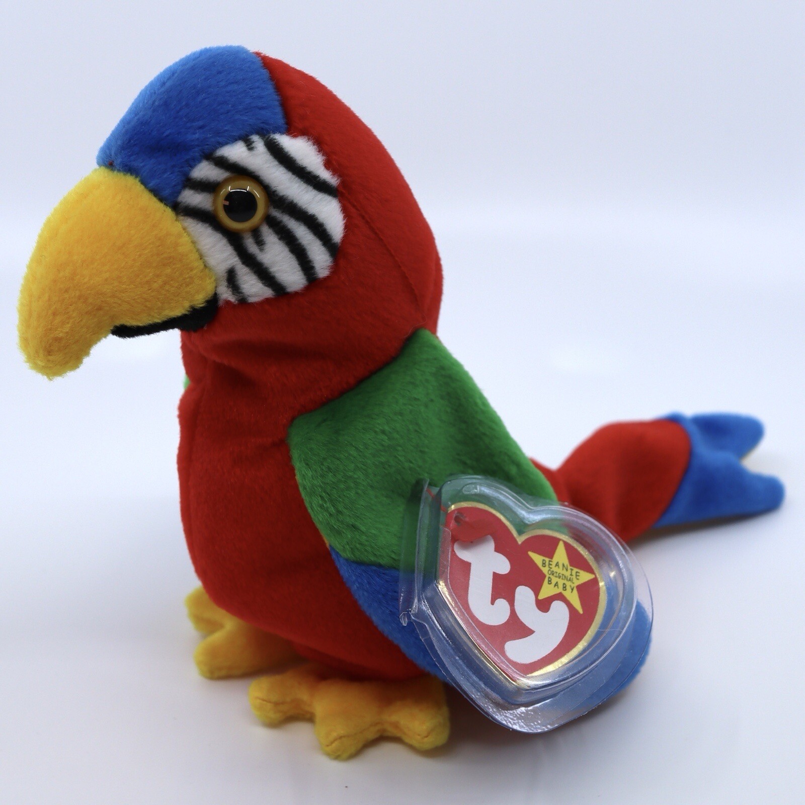 Ty Beanie Babies - Jabber Parrot Bird 1997 1998 *RARE, ERRORS* (Retired ...