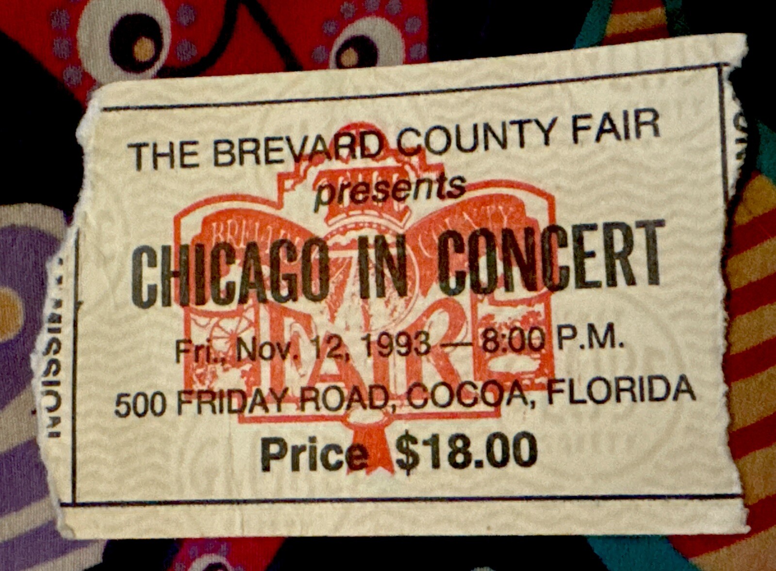 CHICAGO IN CONCERT - NOVEMBER 12, 1993 - BREVARD COUNTY FAIR FLORIDA ...