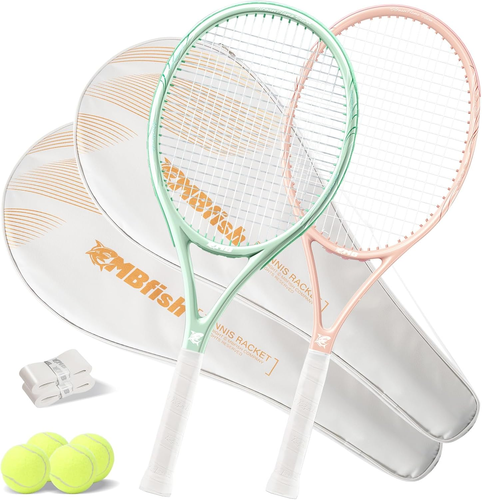 Tennis Rackets - Super Value Set with Pre-Strung, Comfortable Handle ...