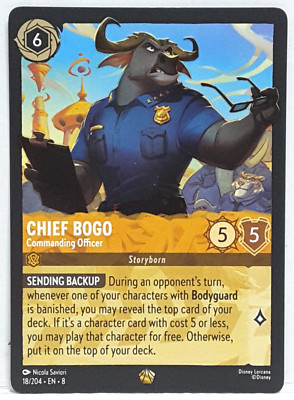Disney Lorcana Chief Bogo- Commanding Officer 18/204 Legendary | eBay