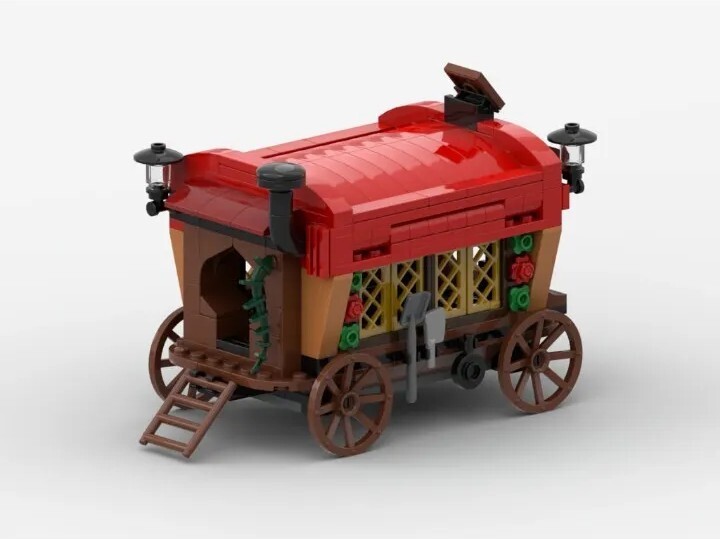 Romany Gypsy Caravan All parts LEGO Unique Mod (Minifigure & Horse Not ...