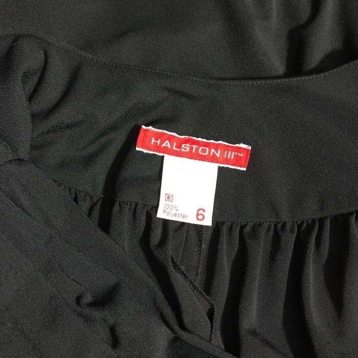 80s Halston III Black Cowl Neck Vintage Designer Dress | eBay
