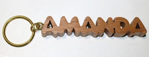 Vintage Keychain AMANDA Key Ring Wood Name Fob By Russ Berrie 1980's | eBay
