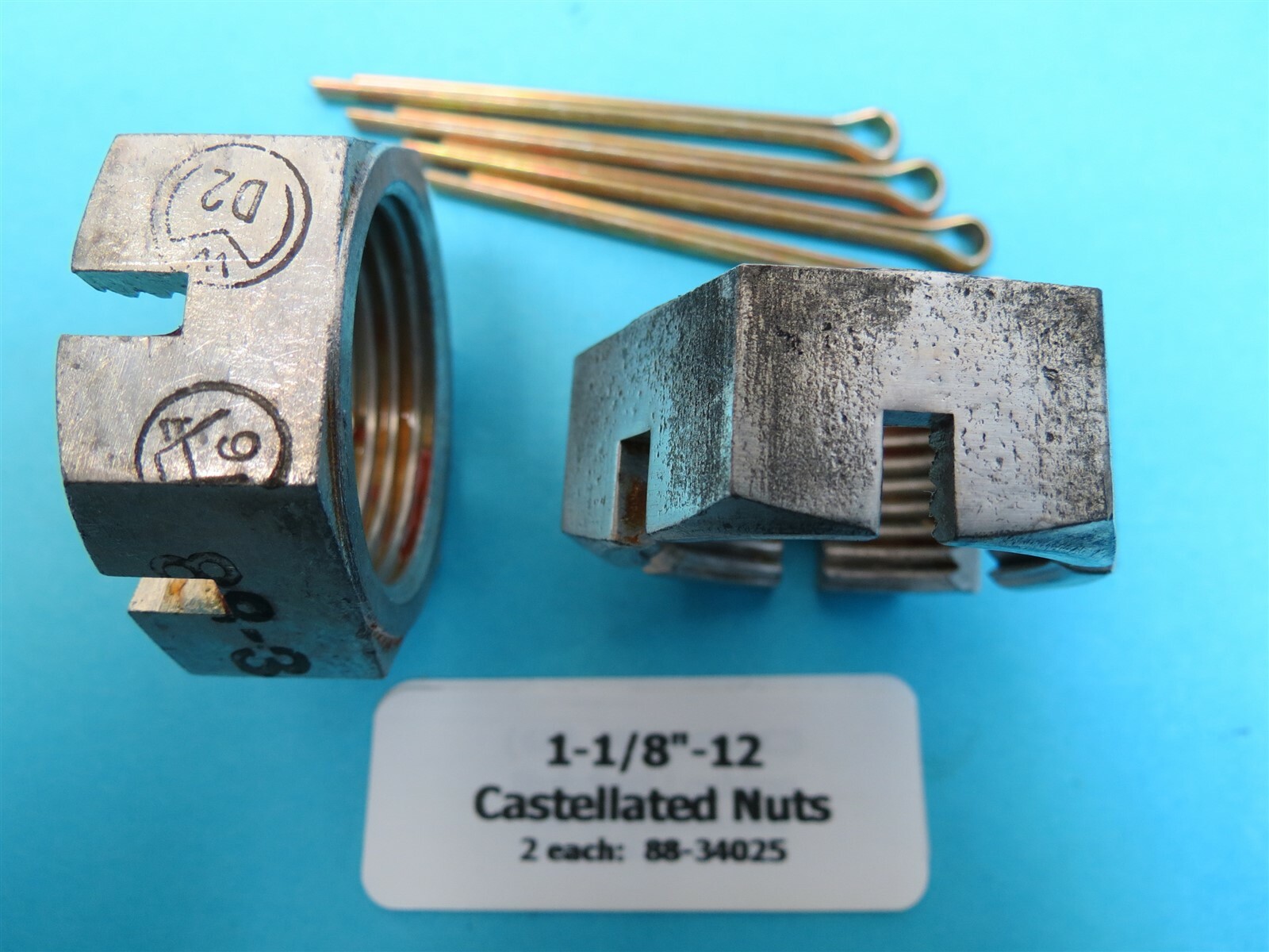 1-1/8”-12 Castle Nut Aircraft Slotted Axle Spindle Castellated Hex Nuts ...