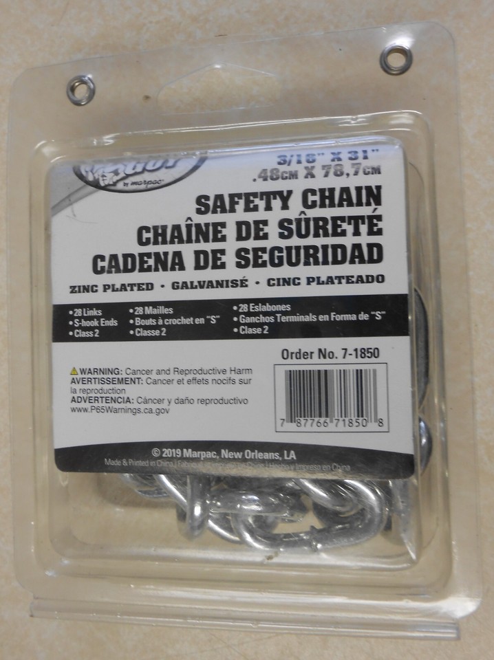 Marpac Tough Guy Trailer Safety Chain 7-1850 3/16" x 31" | eBay