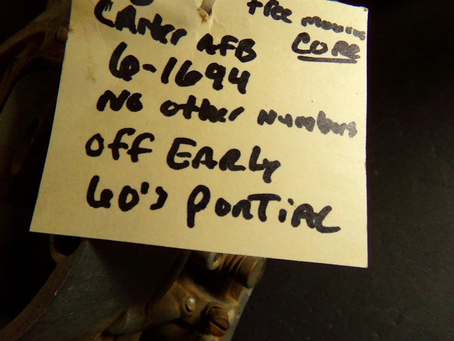 Carter AFB 4 Barrel Carburetor Tag 38968 6-1694 0-1565 for sale online ...