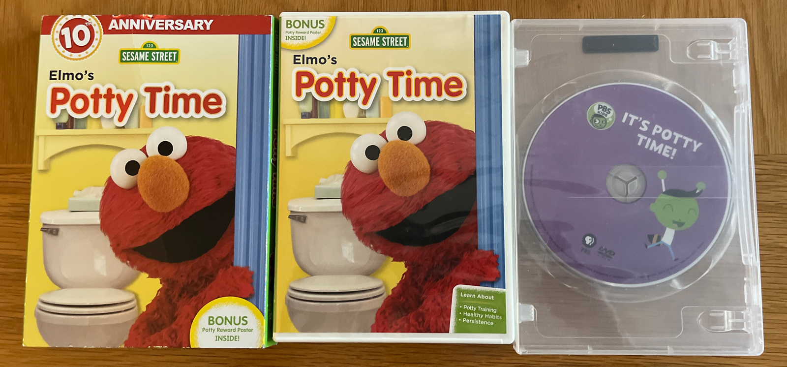 ELMO'S POTTY TIME 10th Anniversary- Used With Slip Case + Bonus DVD ...