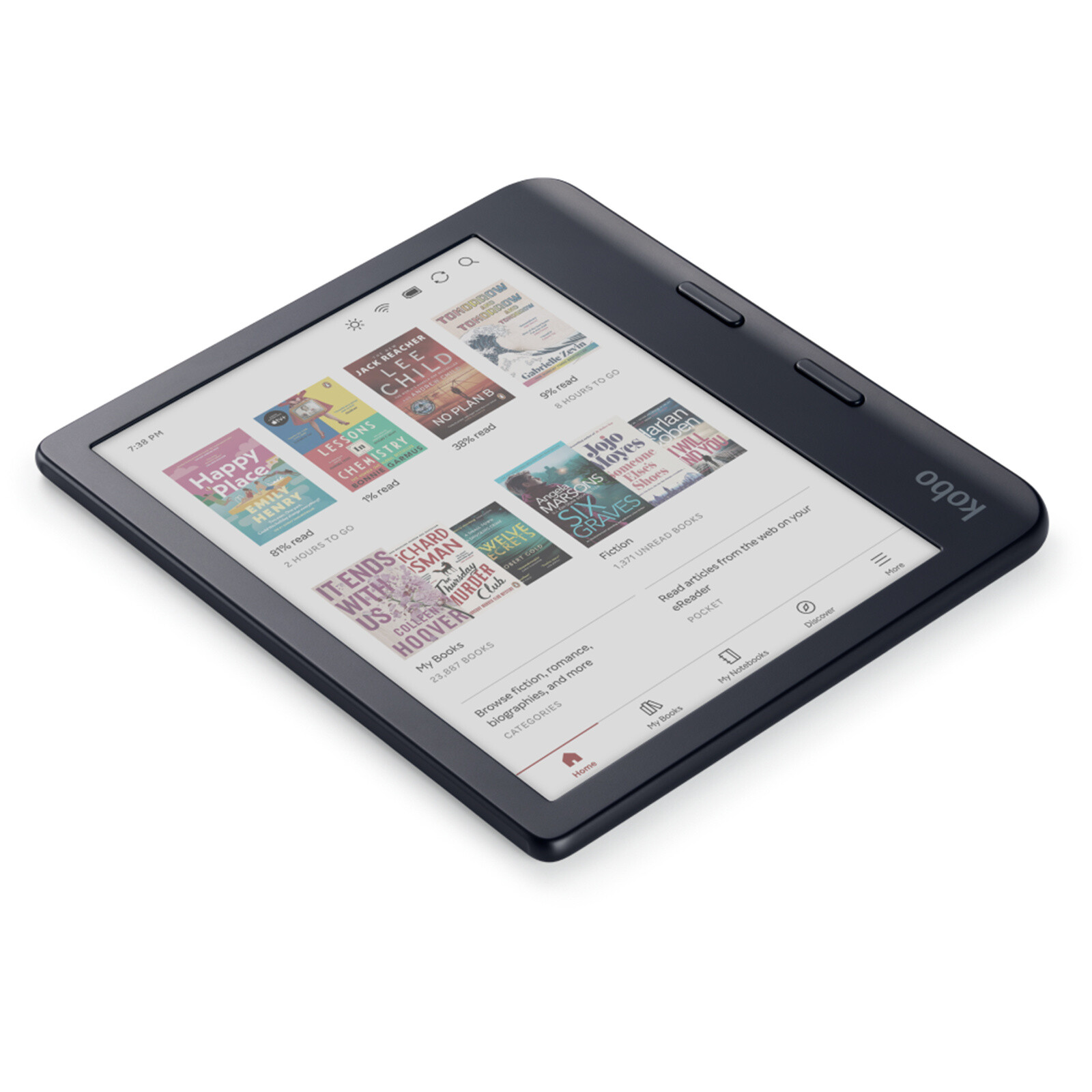 Kobo Libra Color eReader - Black 7" E Ink Colour Display [N428-KU-BK-K ...