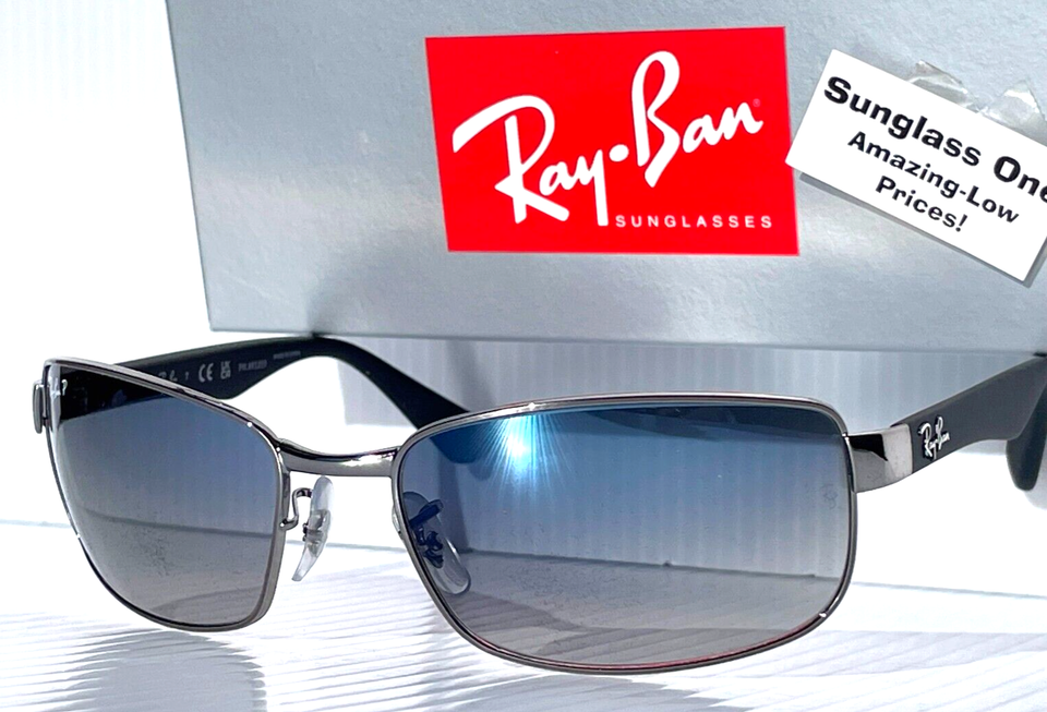 NEW Ray Ban Gunmetal UV PROTECTIVE Gradient Blue Grey Lens Sunglass ...