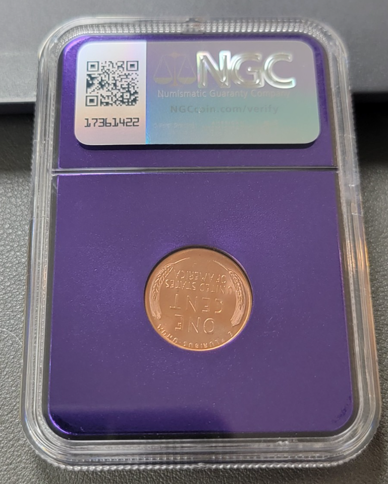 1958-D 1c MS66 RD Wheat Cent Denver Penny NGC Trader Bea Purple Core ...