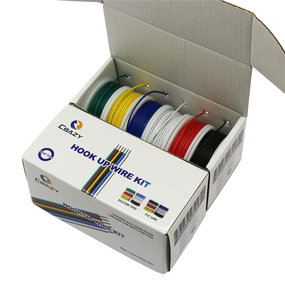 Hook up Wire Kit (Stranded Wire Kit) 18 Gauge 6 Colors 16.4 feet Each ...