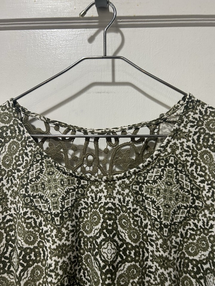 Catherine’s 1X Olive Green Pattern Knit Popover Top | eBay