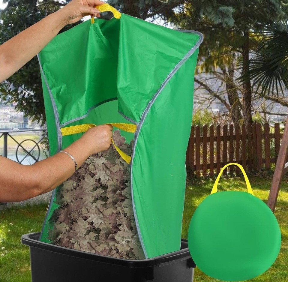 Leaf Collector, Portable Pop Up Leaf Bags, Foldable Leaf Pick Up Tools ...