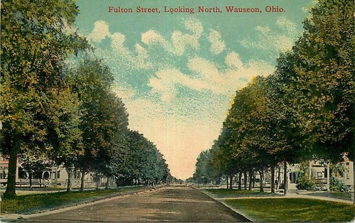 Postcard Fulton Street Scene looking North, Wauseon, Ohio | eBay