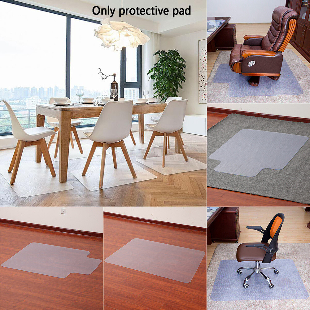 Non Slip Office Chair Desk Floor Mat Computer Carpet PVC Plastic Clear ...