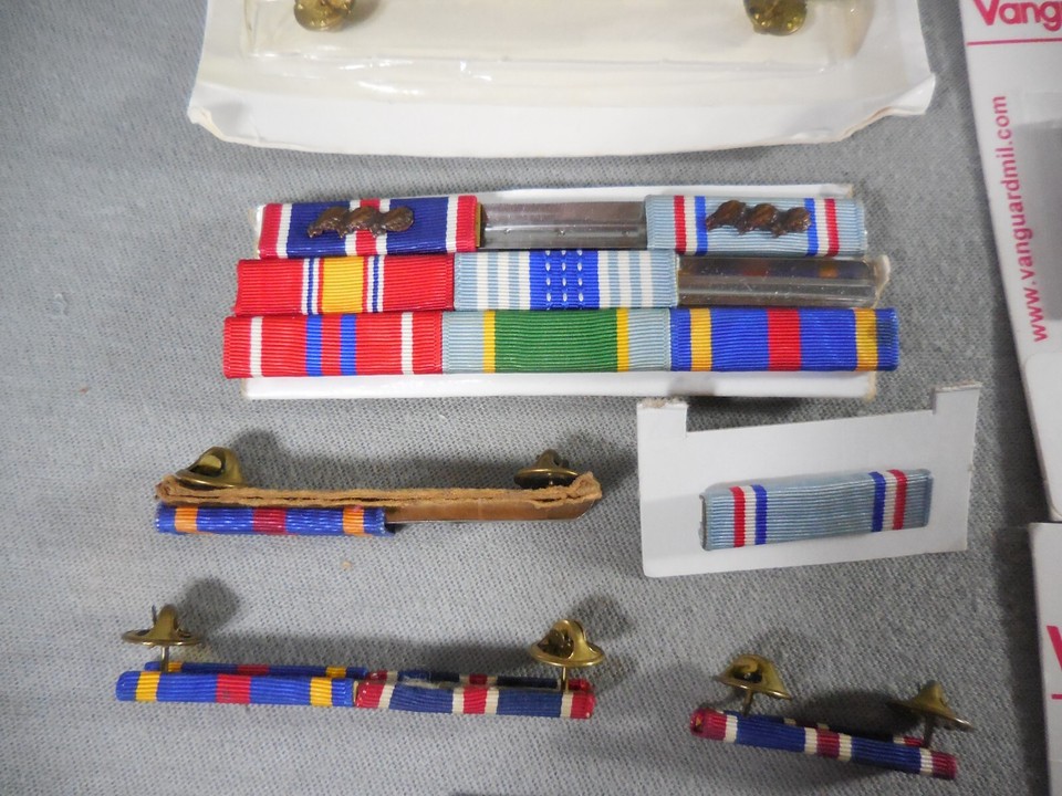 Lot of U.S. Military Service Ribbons Loose & On Racks & Empty Racks ...