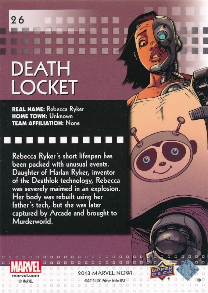 #26 DEATH LOCKET 2013(2014) Upper Deck Marvel Now SILVER FOIL AVENGERS ...
