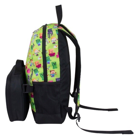 2 Piece Set Kids MINECRAFT Overworld Sprite Child Backpack & Lunch Bag ...