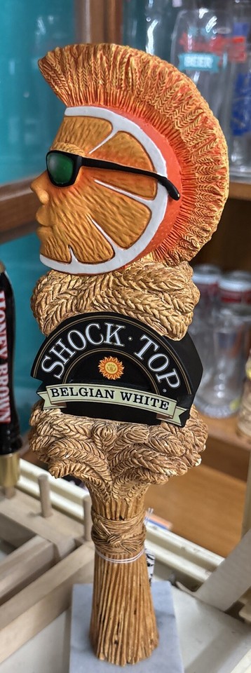 SHOCK TOP BELGIAN WHITE Beer Tap Handle 12" Tall Mohawk Guy FREE SHIP ...