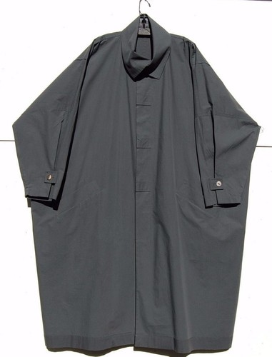 Shirin Guild GRAPHITE Light Weight Cotton Trench 48" Long Coat Generous ...