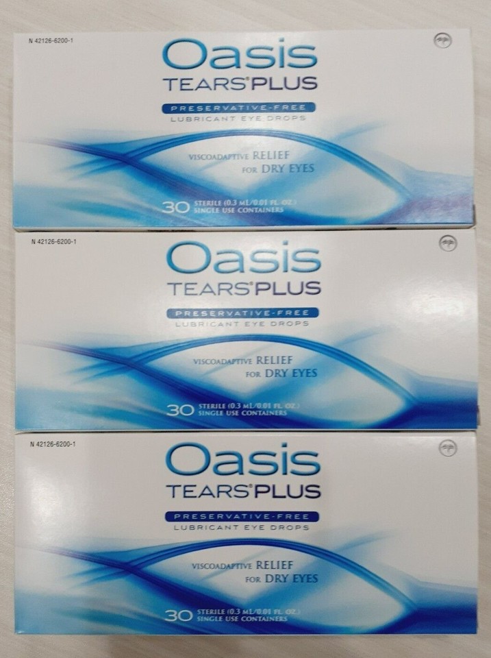 AUTHENTIC & NEW - OASIS TEARS PLUS - EYE DROPS - DRY EYES (30 VIALS ...