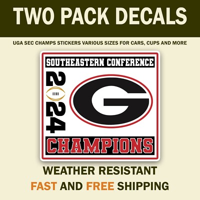GEORGIA FOOTBALL STICKERS 2024 SEC CHAMPIONS GEORGIA BULLDOG NCAA ...