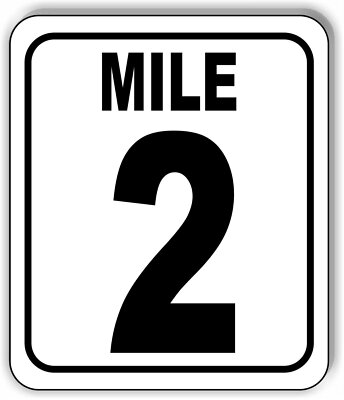 Mile 2 Distance Marker Running Race 5k Marathon Metal Aluminum ...